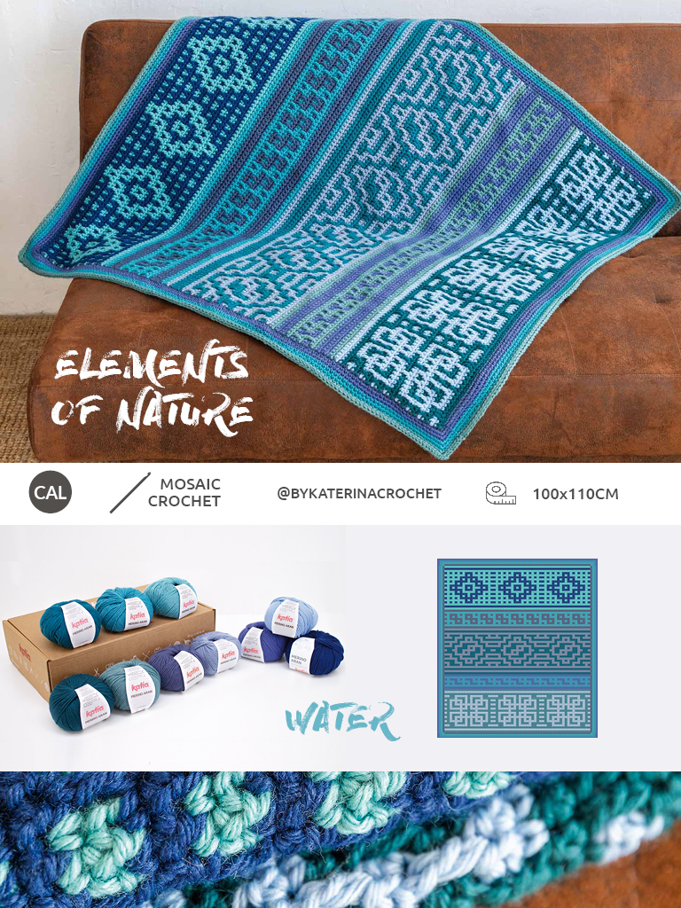 Elements of Nature CAL: Crochet this blanket in 4 colour combinations