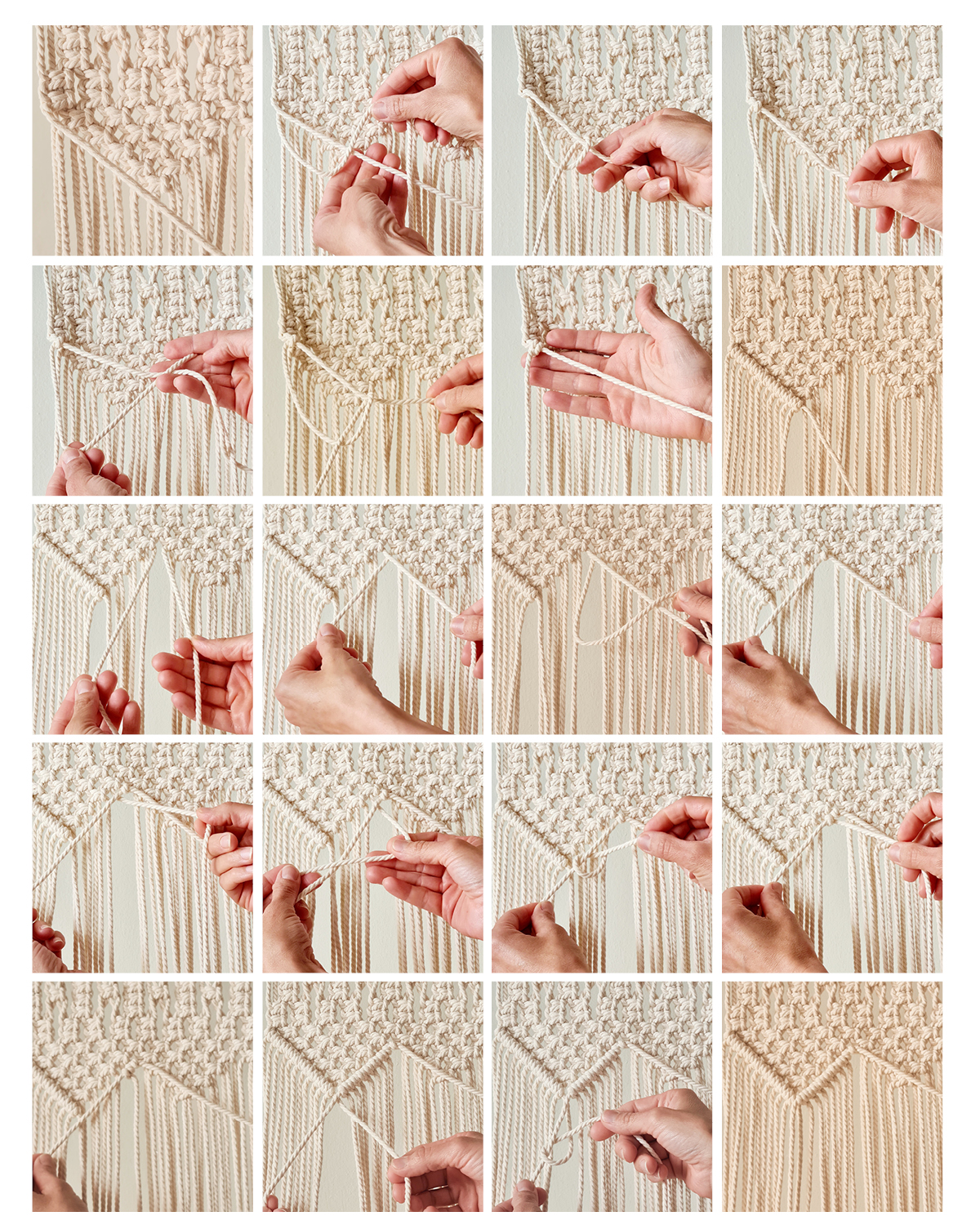 How to make a macramé curtain: follow the tutorial by @buyi.macrameart