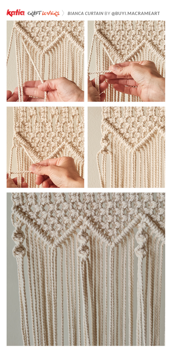 How to make a macramé curtain: follow the tutorial by @buyi.macrameart