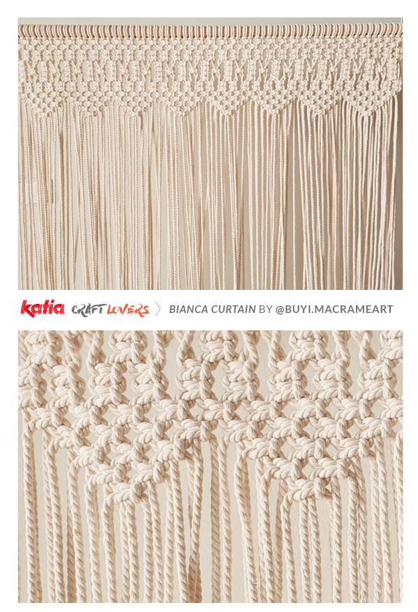 How to make a macramé curtain: follow the tutorial by @buyi.macrameart