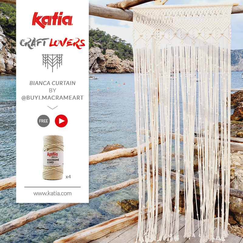 How to make a macramé curtain: follow the tutorial by @buyi.macrameart