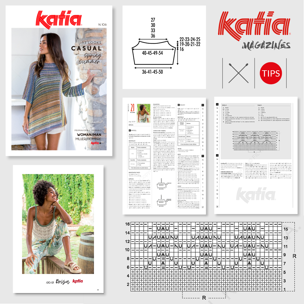 Tips to easily follow Katia magazine patterns and how to read a graph