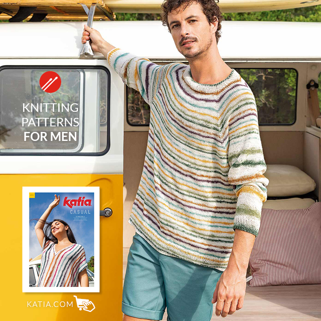 Knitting patterns for men | New Katia Casual 112 magazine · Summer 2023