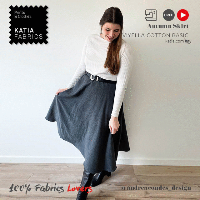 Comment coudre une jupe évasée pour l'automne avec patron gratuit