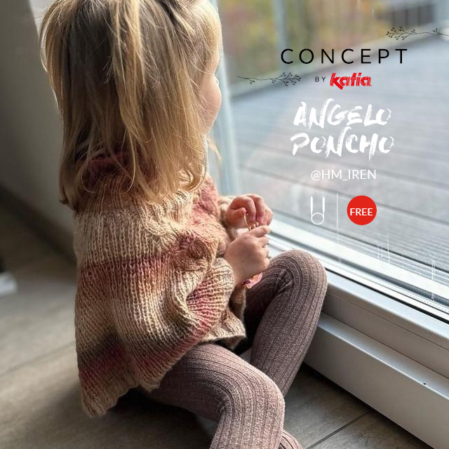 How to knit a poncho using circular knitting needles ? Free pattern