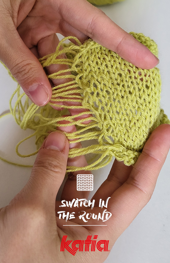 Maschenprobe in der Runde Technik Steeking 🧦