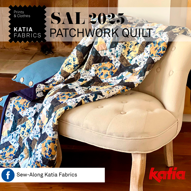 Cose una colcha de patchwork paso a paso con Katia Fabrics
