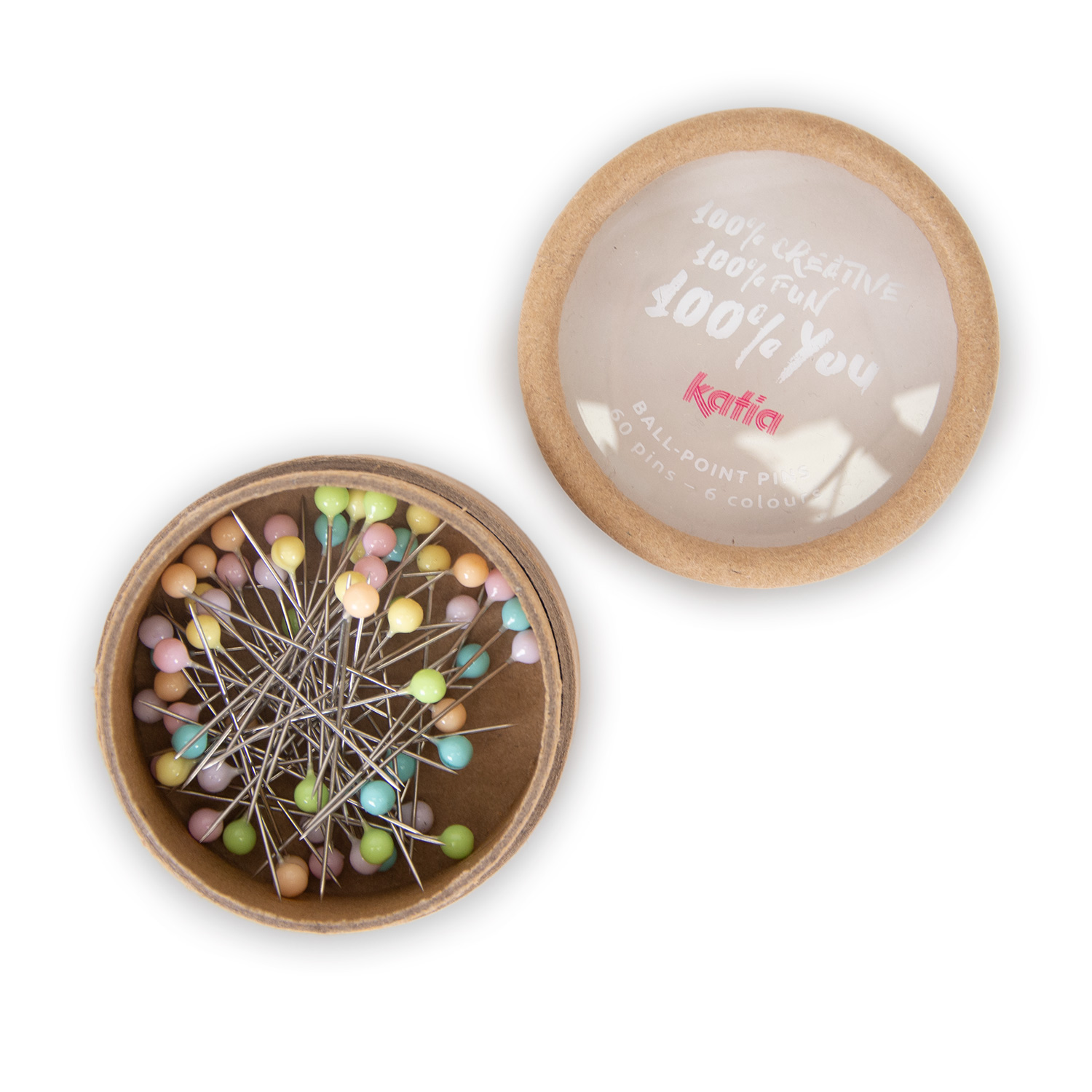 Box with 60 sewing pins in 6 colors - Accessories | Katia.com