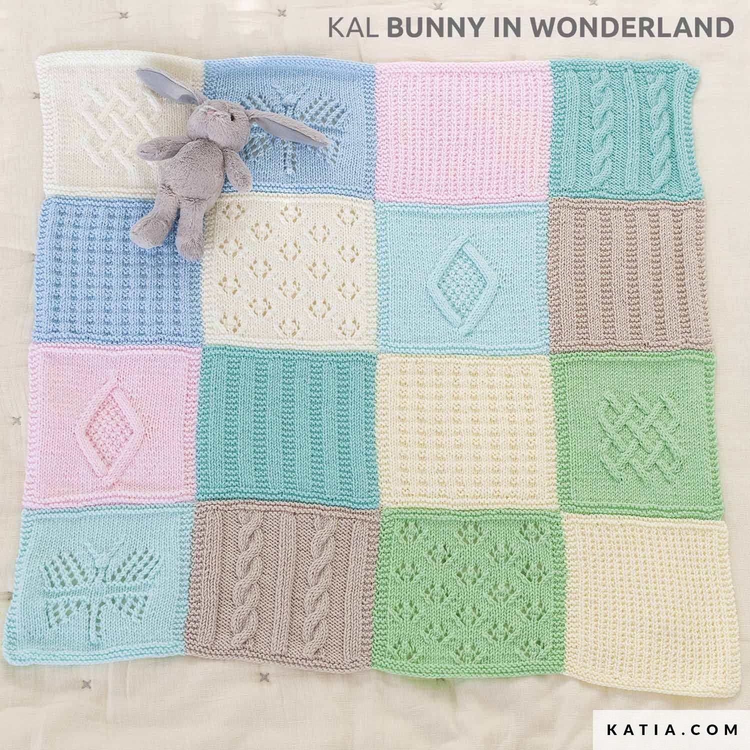 Bunny Blanket : 16 pelotes et peluche + KAL Bunny in Wonderland - kit ...