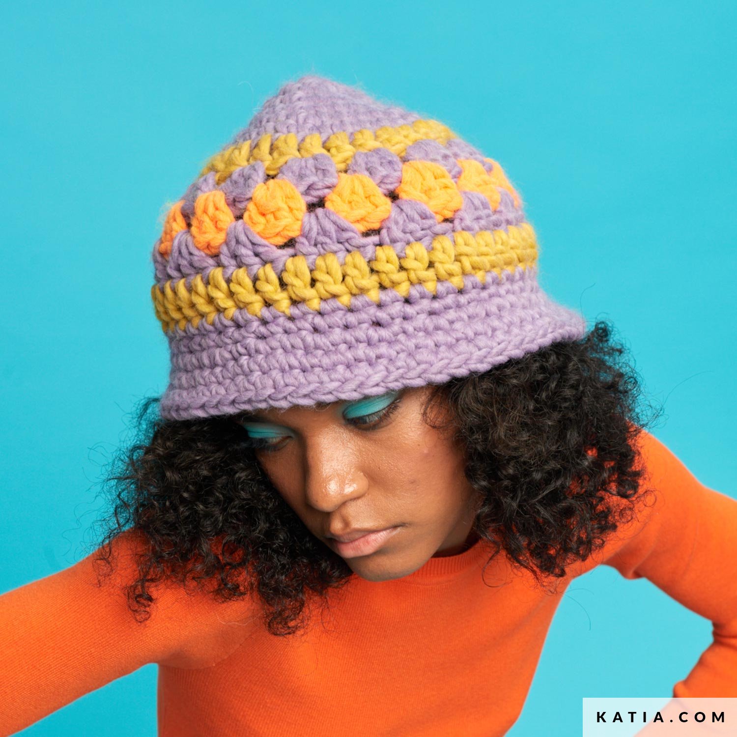 Kit Wow! Gehäkelter Bucket Hat Bop - kit | Katia.com