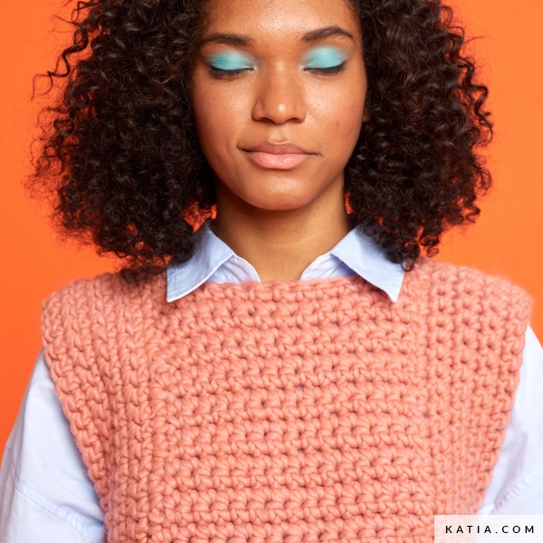 Kit Wow! Pull sans manches au crochet Highkey - kit | Katia.com
