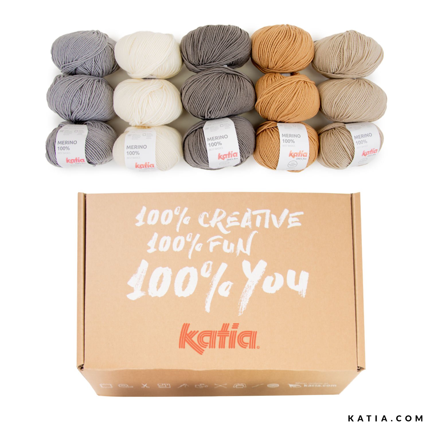 Pack de 15 ovillos Katia Merino 100% - kit | Katia.com