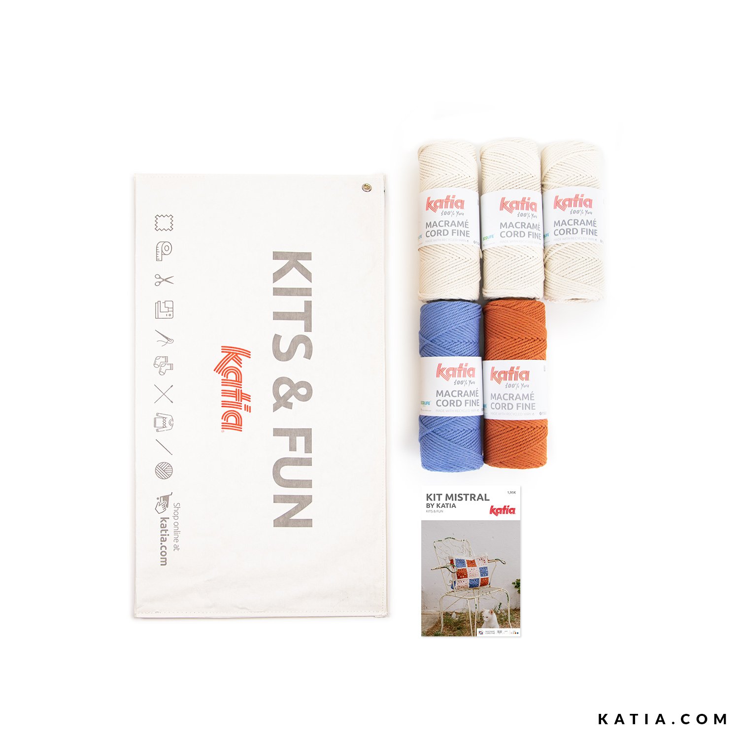 Mistral macramé square bag kit by @buyi.macrameart - kit | Katia.com