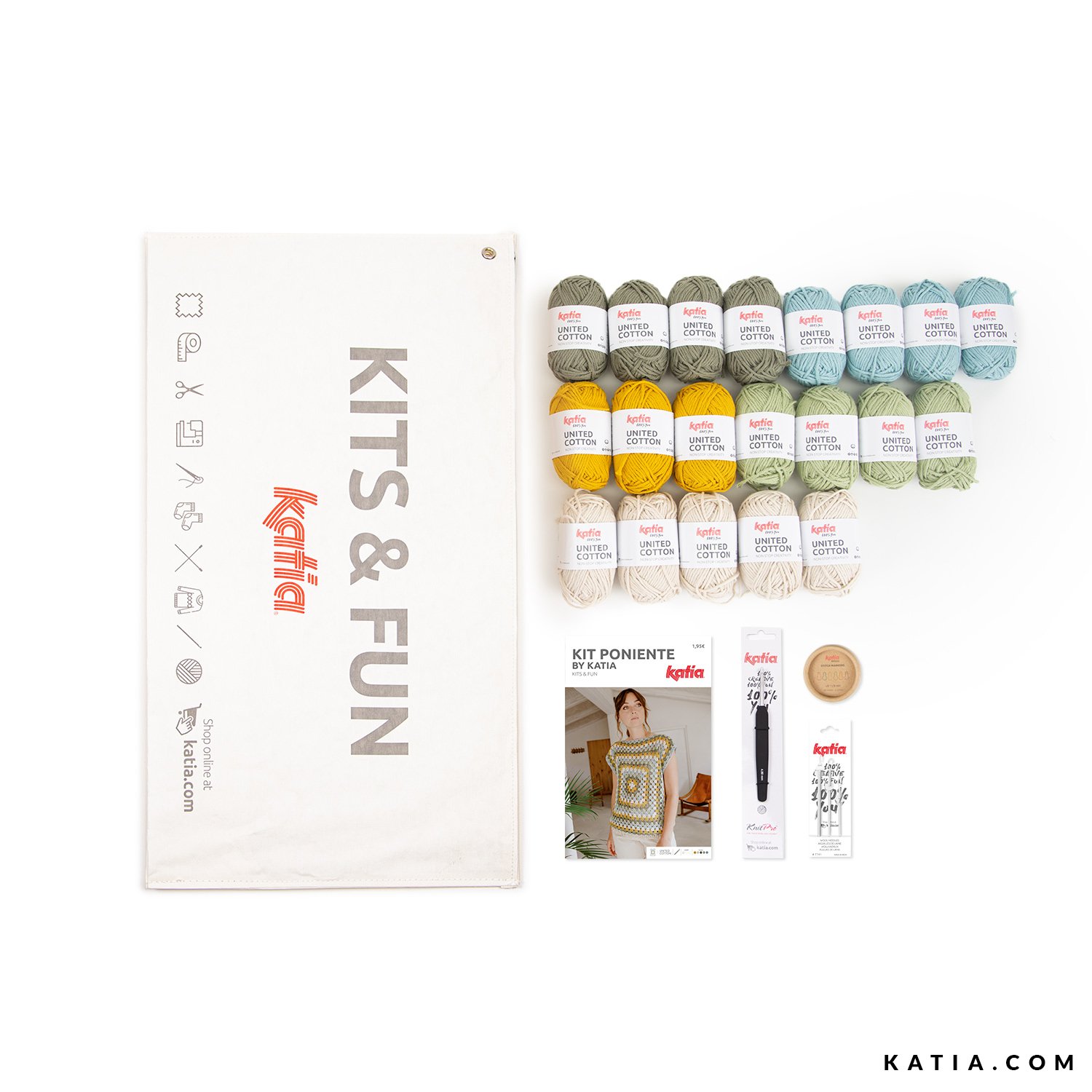 Kit top granny square au crochet Poniente by Katia - kit | Katia.com