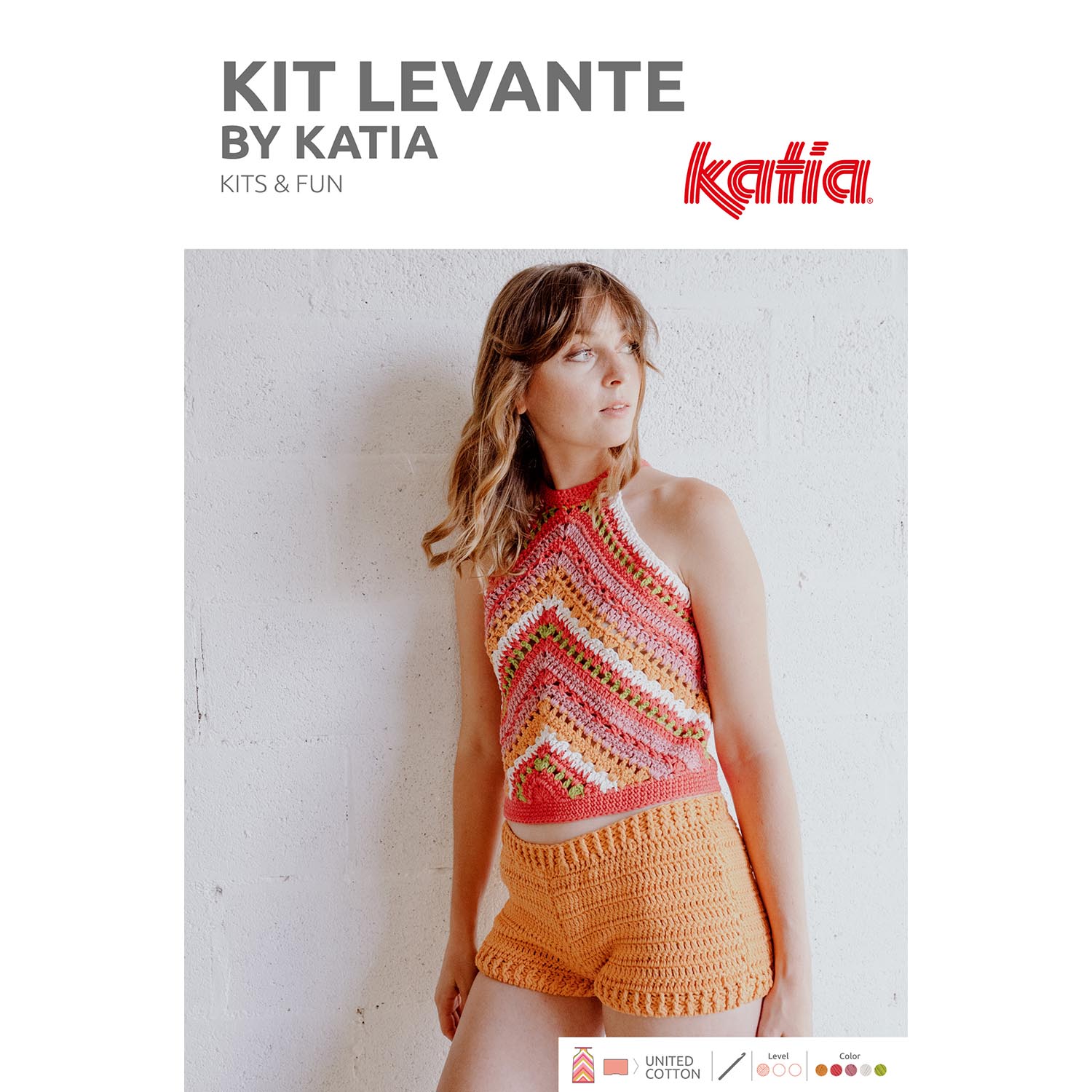 Kit top collo halter e shorts all'uncinetto Levante by Katia - kit | Katia.com