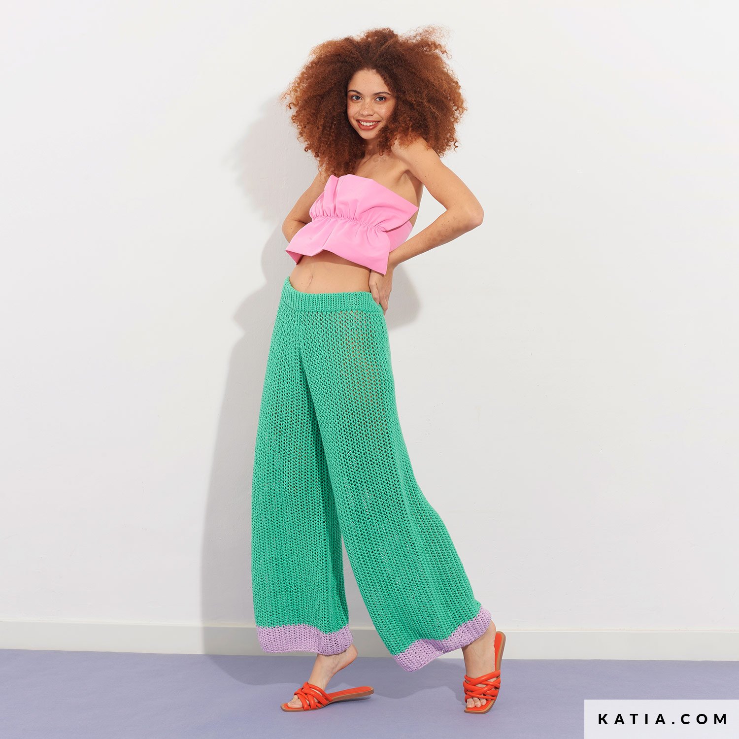 Kit WOW! Pantalón palazzo de ganchillo Maya - kit | Katia.com