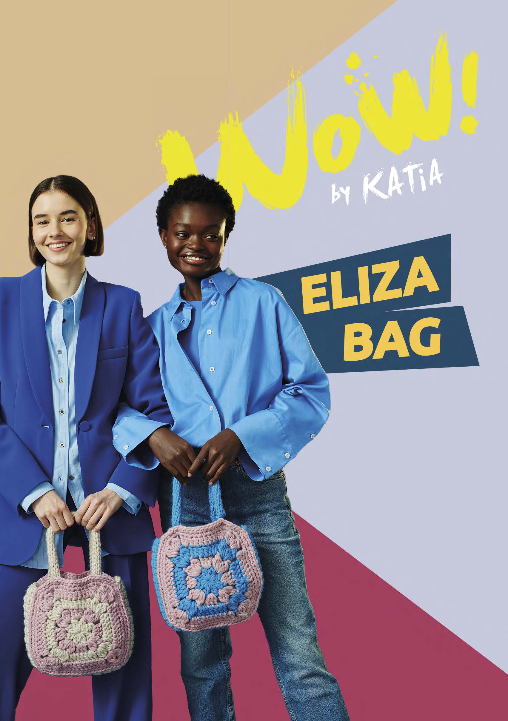 Kit WOW! Tweekleurige Granny Squares tas Eliza - kit | Katia.com
