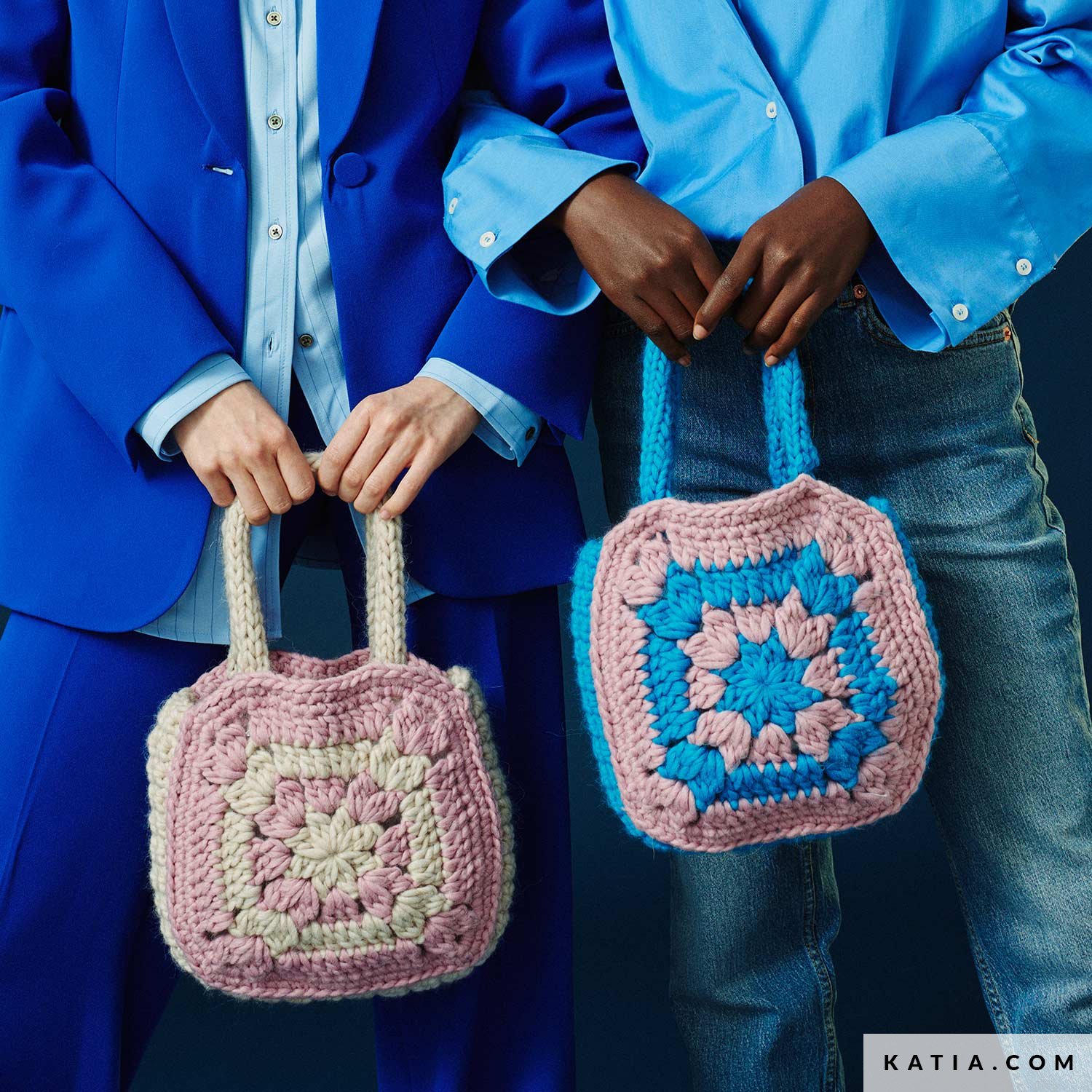 Kit WOW! Sac bicolore en Granny Squares Eliza - kit | Katia.com