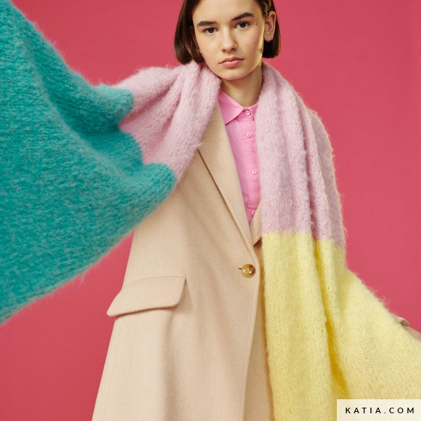 Kit WOW! Maxi sjaal met franjes Katy - kit | Katia.com