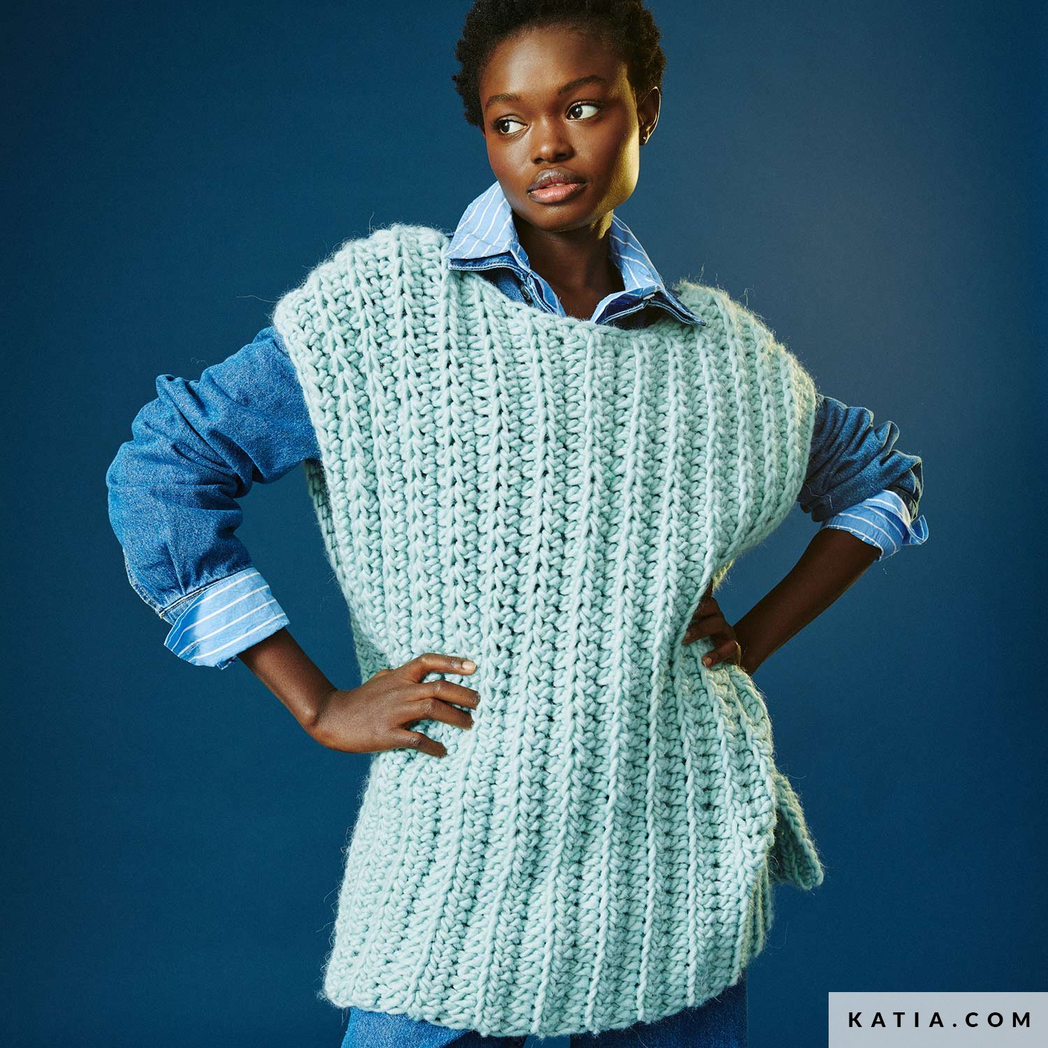 Kit WOW! pull sans manches au crochet Jeanne - kit | Katia.com