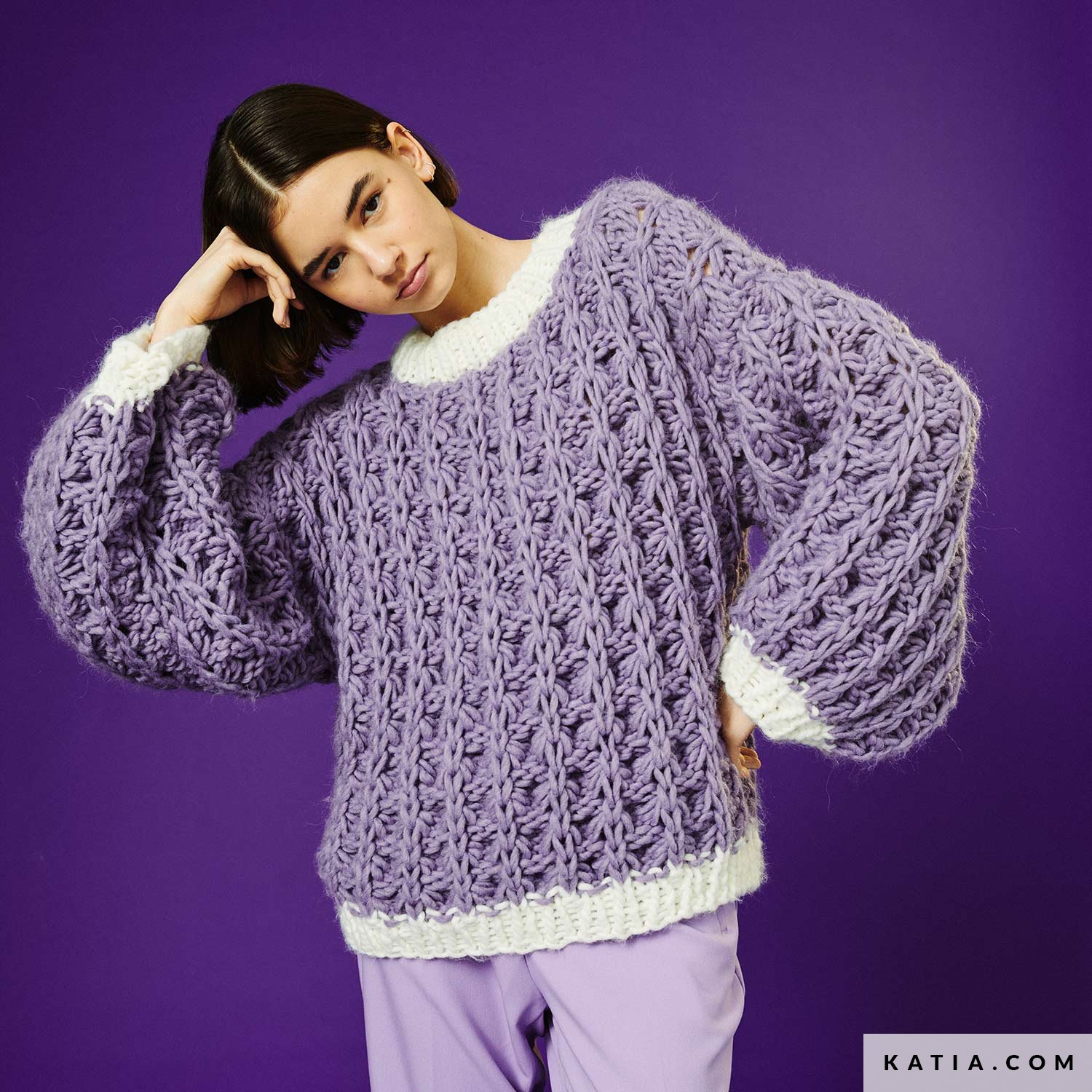 Kit WOW! Pullover mit Strukturmuster Aurora - kit | Katia.com