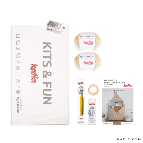 Arezzo Kit voor gehaakt tijdschriftenrek door ByKaterina - kit | Katia.com