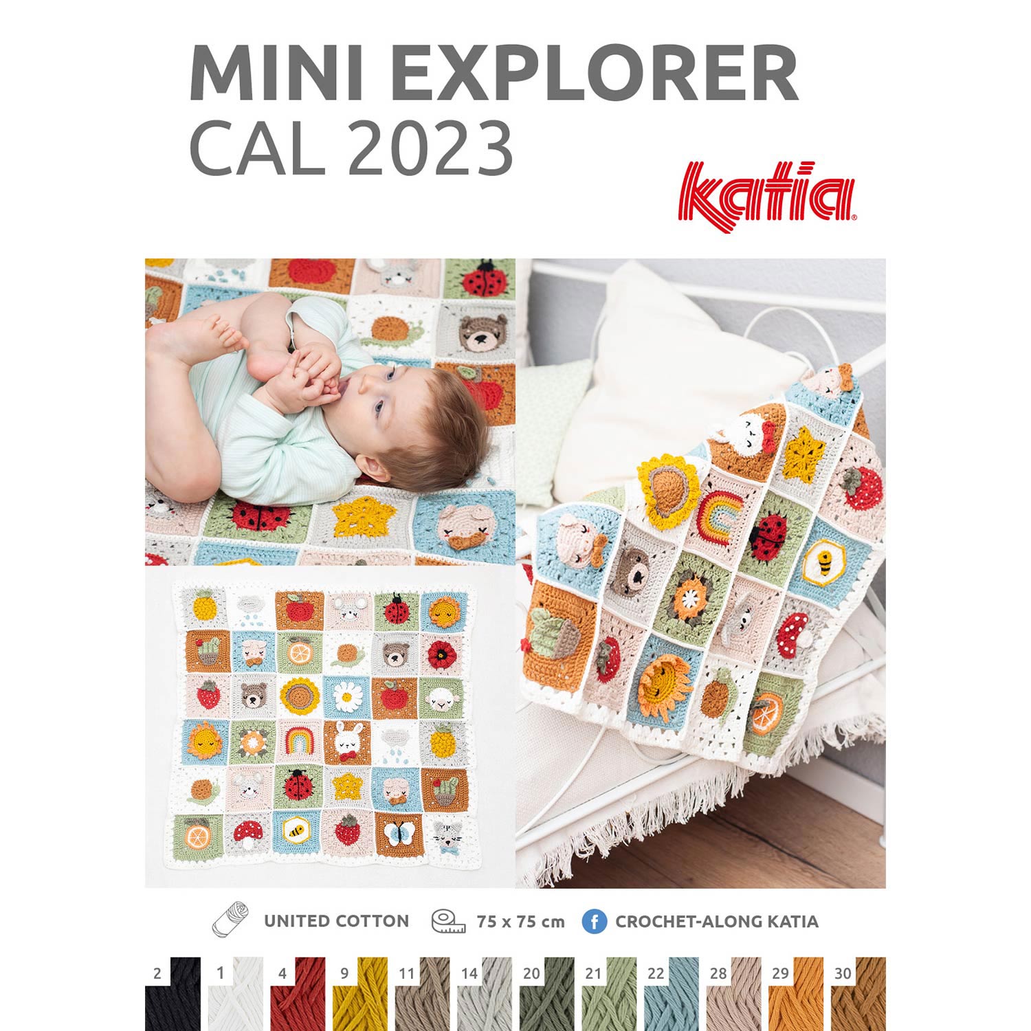 Kit CAL Mini Explorer | Manta de Granny Squares 3D - kit | Katia.com