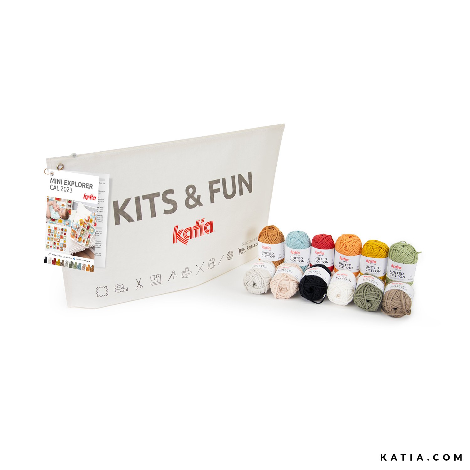 Kit CAL Mini Explorer | Coperta granny squares 3D - kit | Katia.com