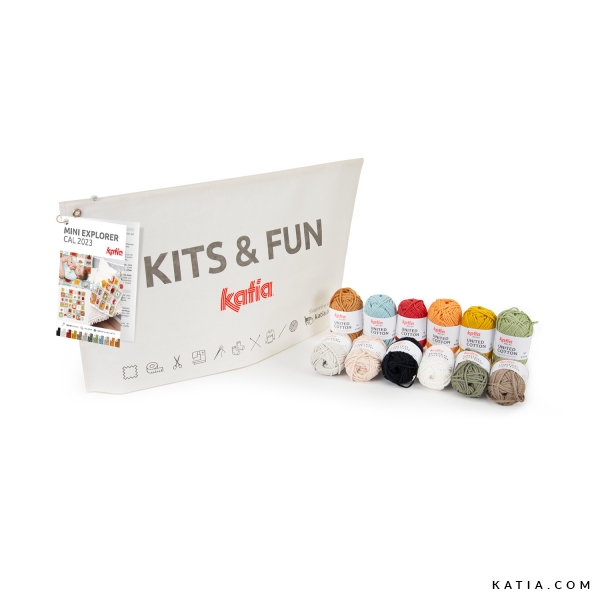 Mini Explorer CAL Kit | 3D Granny Squares Blanket - kit | Katia.com