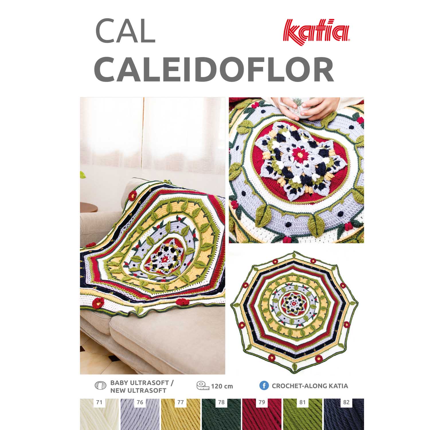 Caleidoflor CAL Kit | 3D Octagonal Floral Blanket - kit | Katia.com