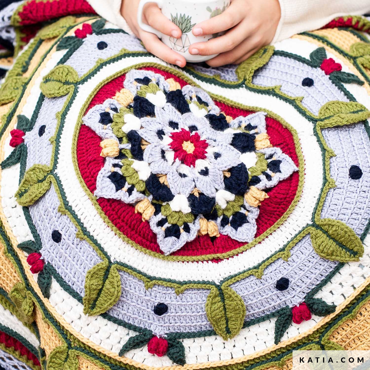 Caleidoflor CAL Kit | 3D Octagonal Floral Blanket - kit | Katia.com