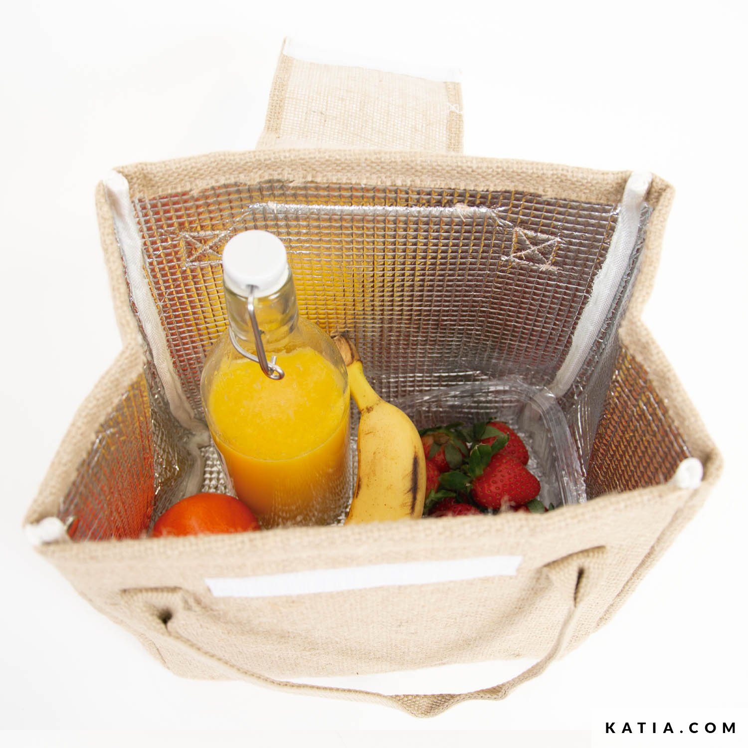 Patron de couture PDF glacière en toile de Jute imperméable | Katia.com