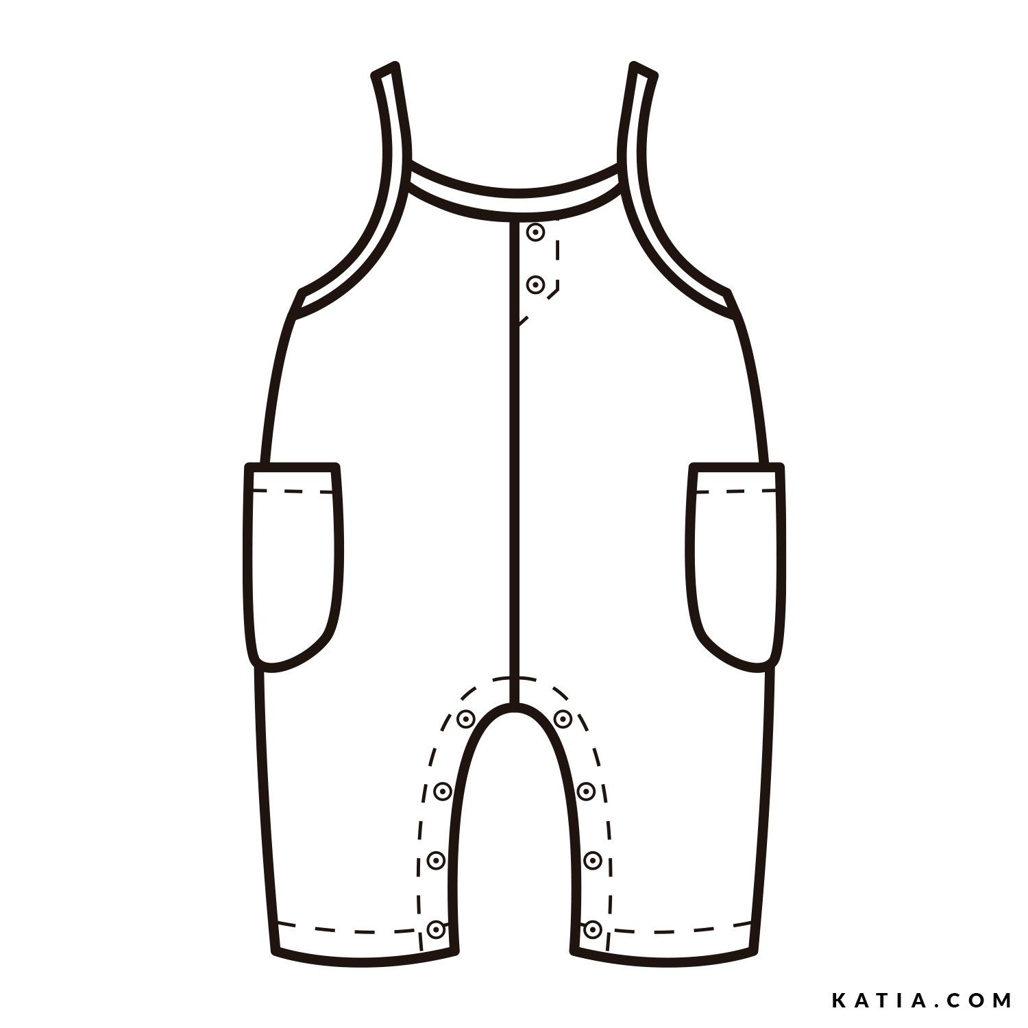 Baby strappy overalls PDF sewing pattern | Katia.com