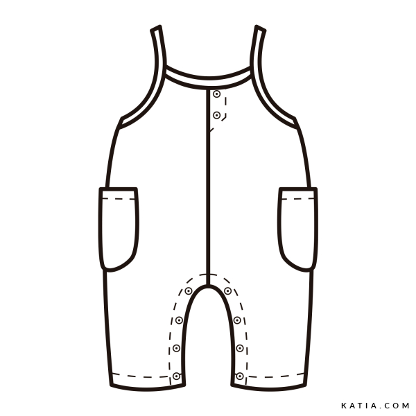 Baby strappy overalls PDF sewing pattern | Katia.com