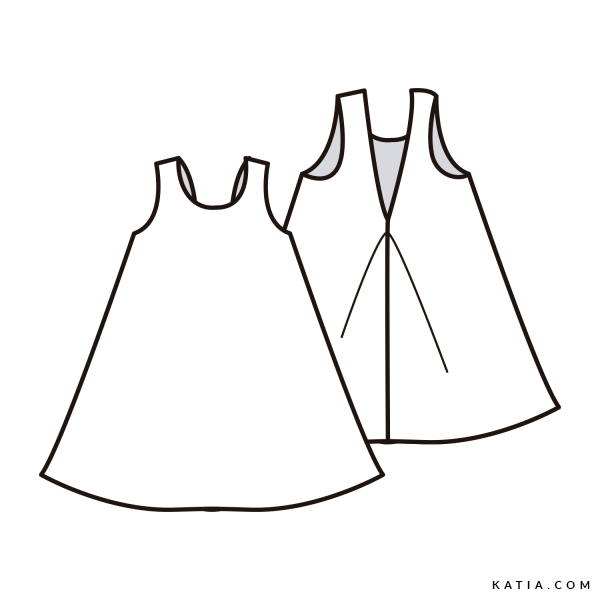Baby to children’s size A-line dress PDF sewing pattern | Katia.com