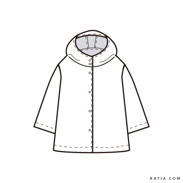 Children’s hooded raincoat PDF sewing pattern | Katia.com