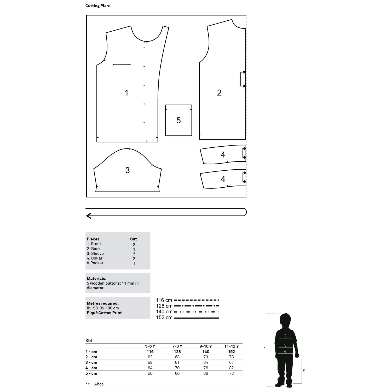 Patrón de costura en PDF camisa de niño | Katia.com