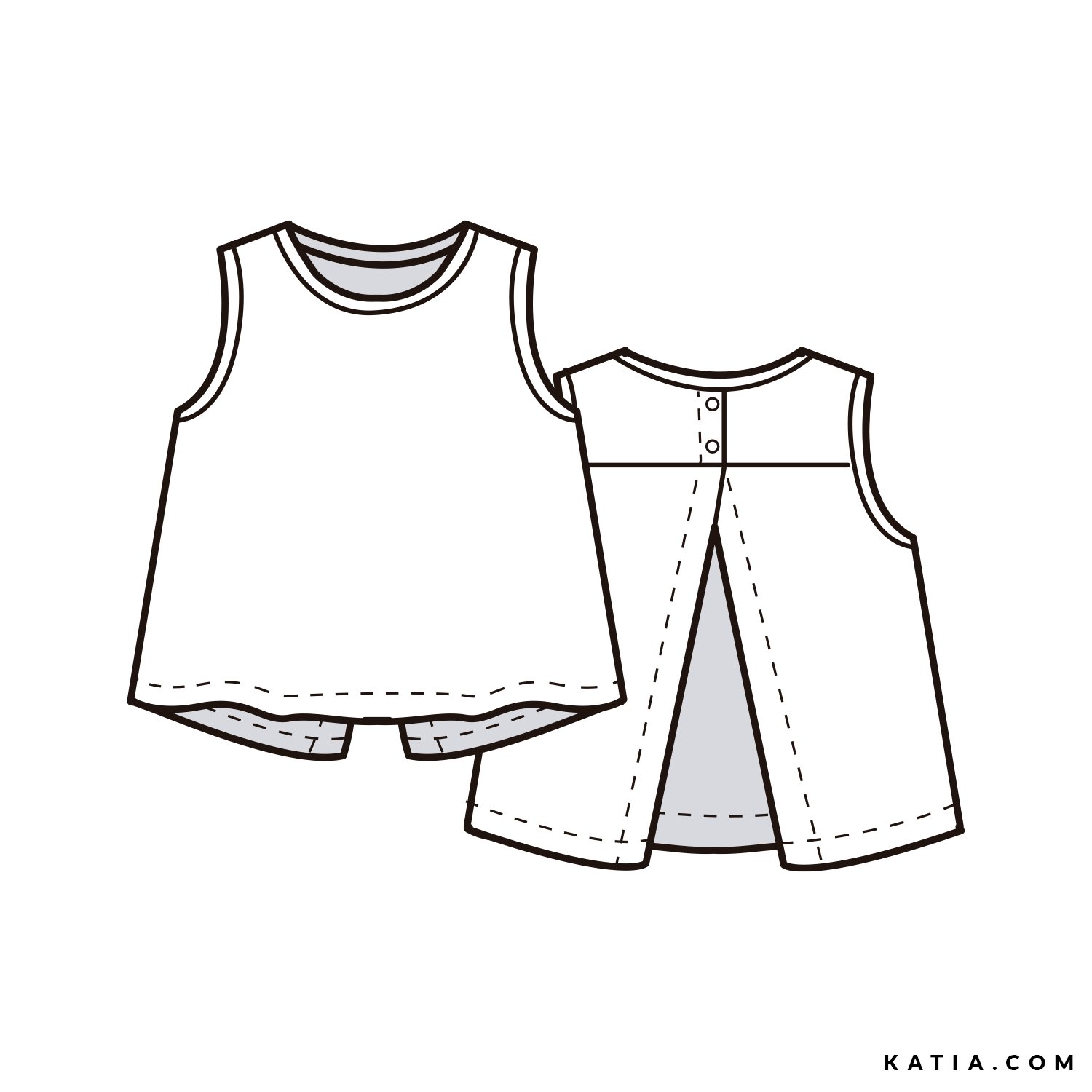 Open back top PDF sewing pattern | Katia.com