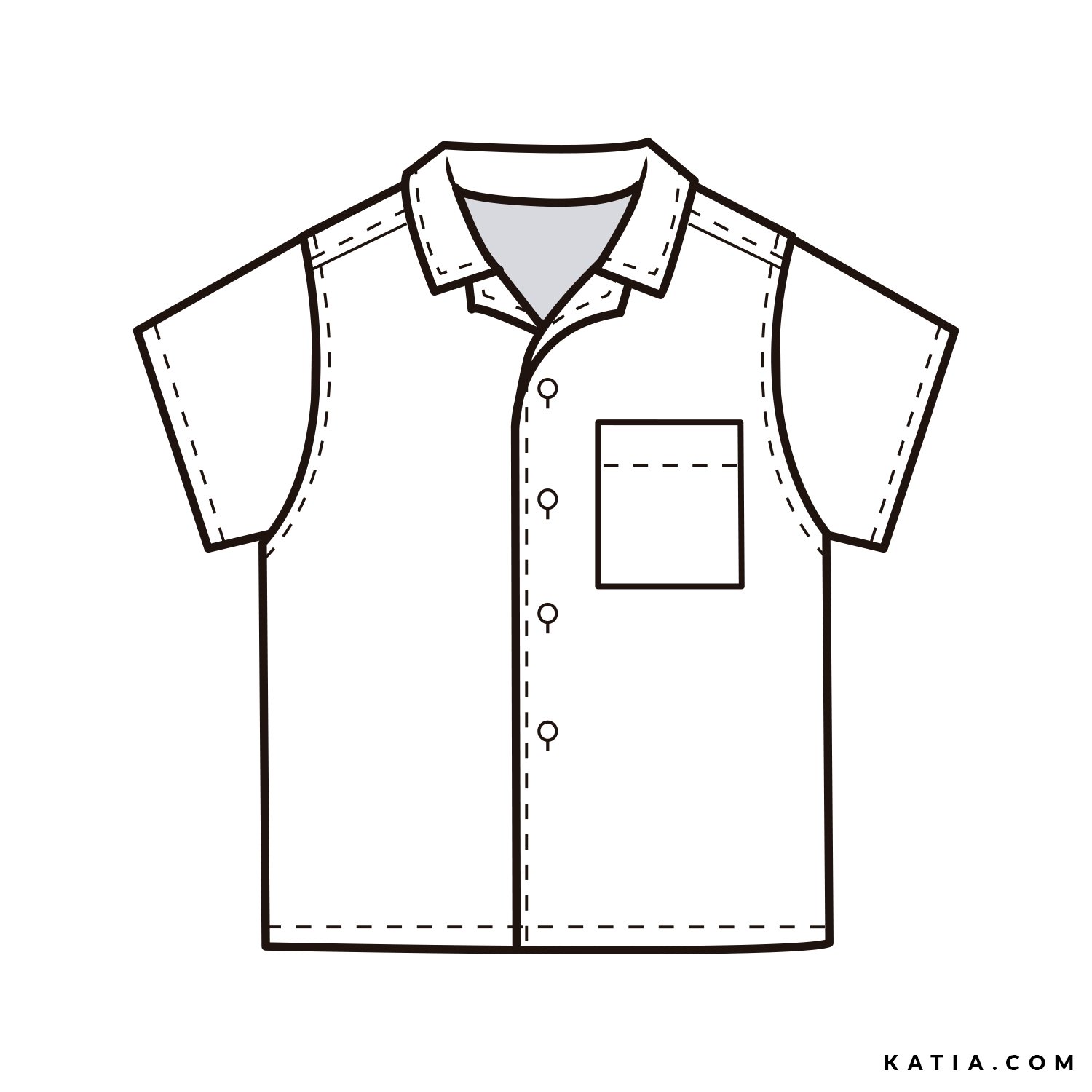 Patrón de costura en PDF camisa de niño | Katia.com