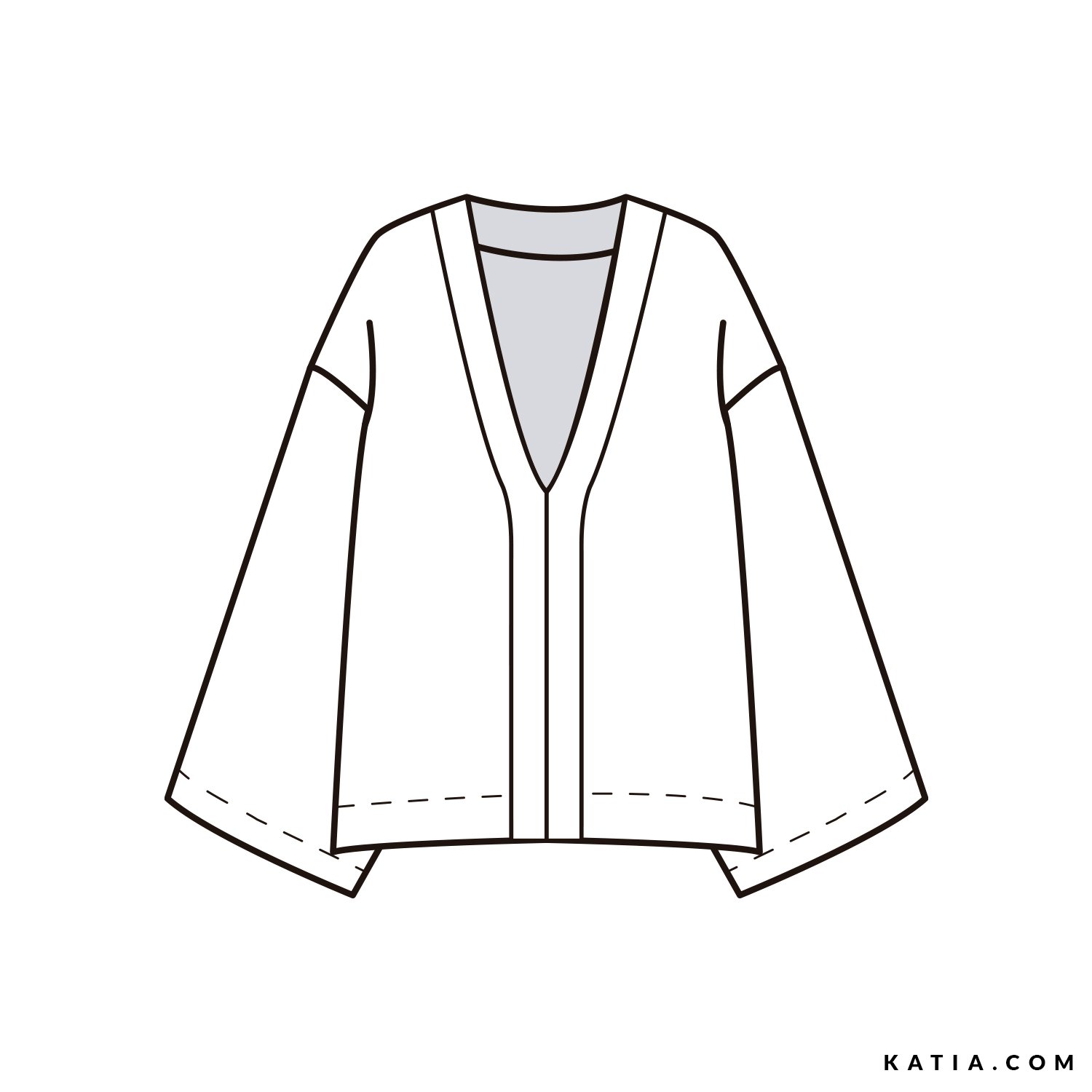 Patrón de costura en PDF kimono mujer | Katia.com