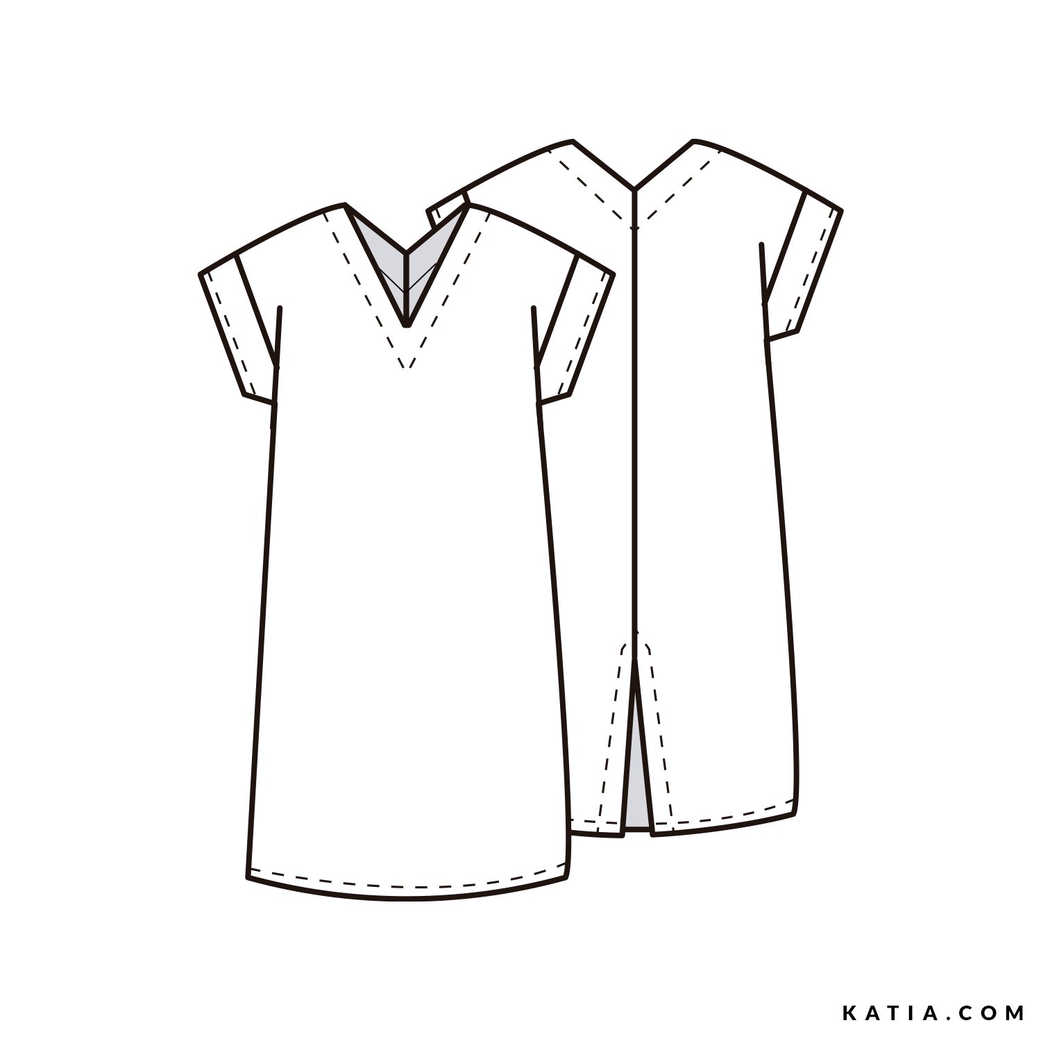 Patron de couture en PDF de caftan pour femme | Katia.com