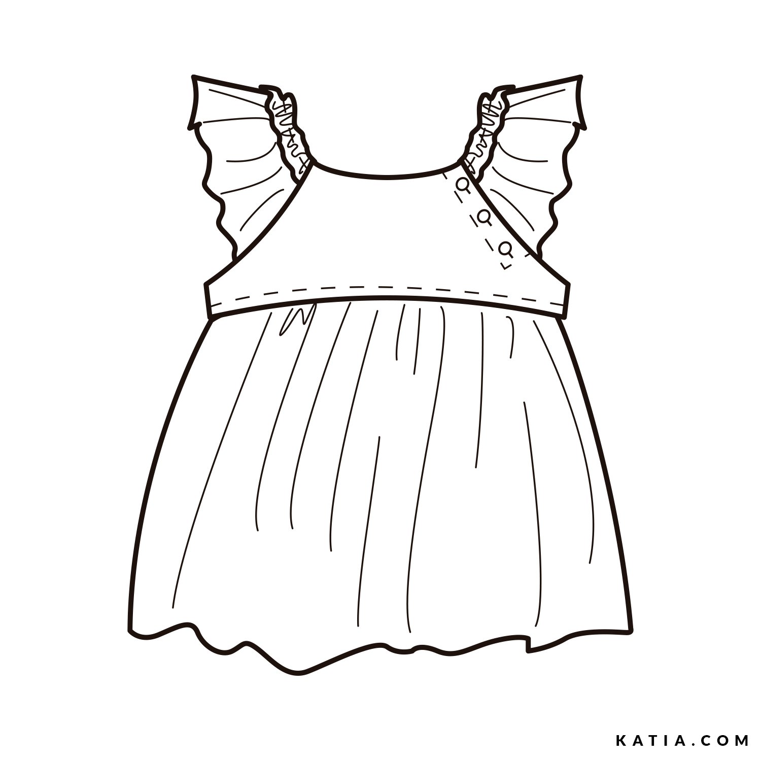 Patron de couture en PDF ensemble robe et bloomer | Katia.com