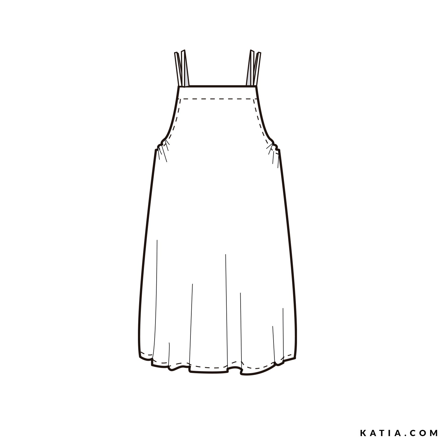 Patron de couture en PDF robe à bretelles pour femme | Katia.com