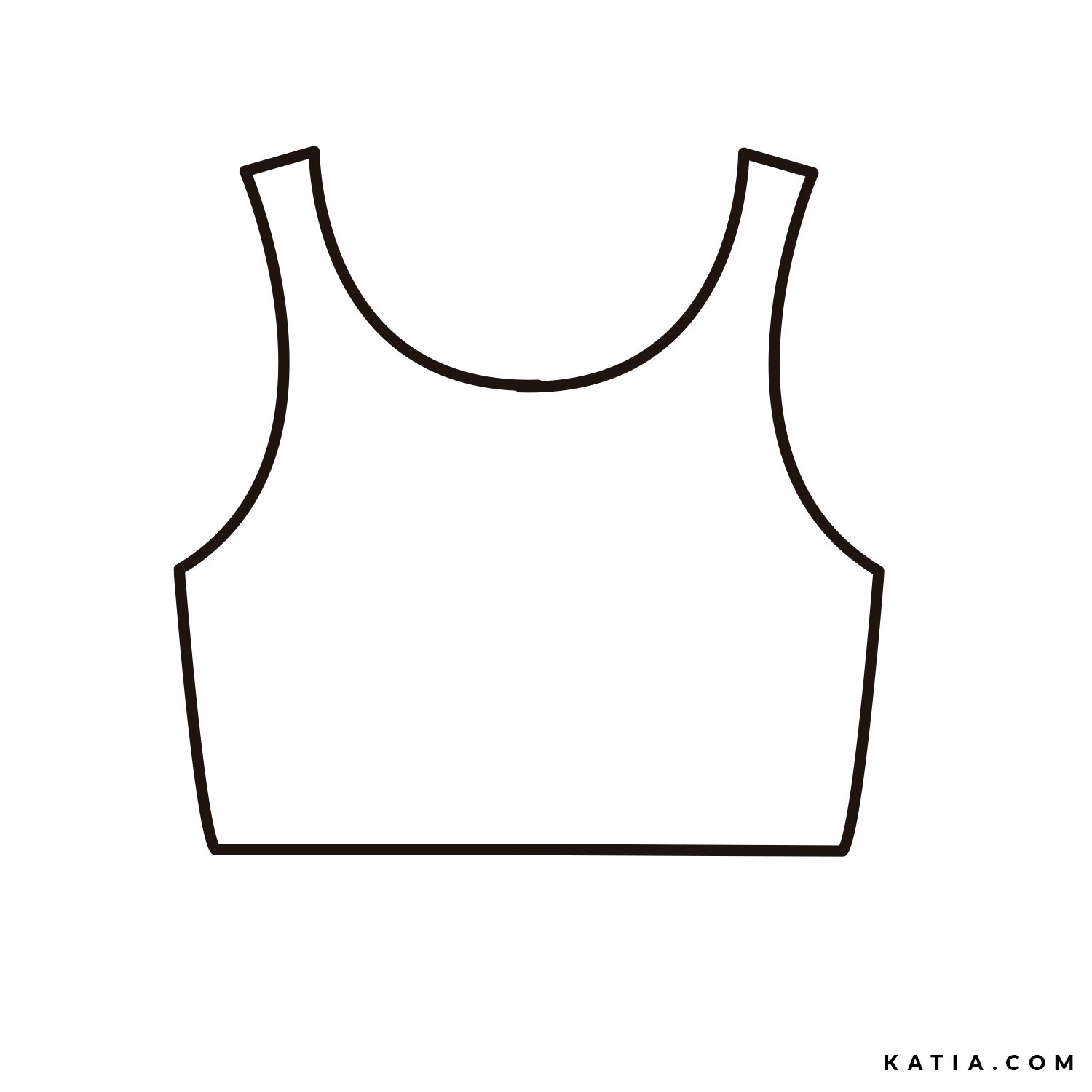 Patron de couture en PDF top sans manche pour femme | Katia.com