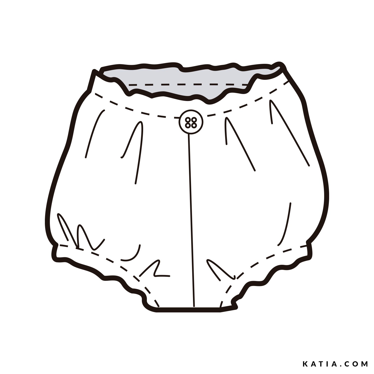 Patron de couture PDF bloomer pour bébé | Katia.com