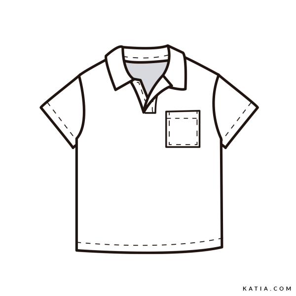 Polo or shirt collar T-shirt PDF sewing pattern | Katia.com