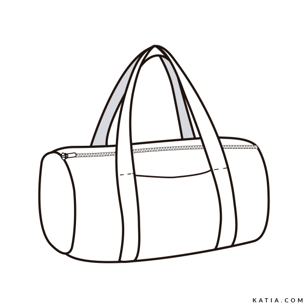 Sports bag with pocket and zipper PDF pattern | Katia.com