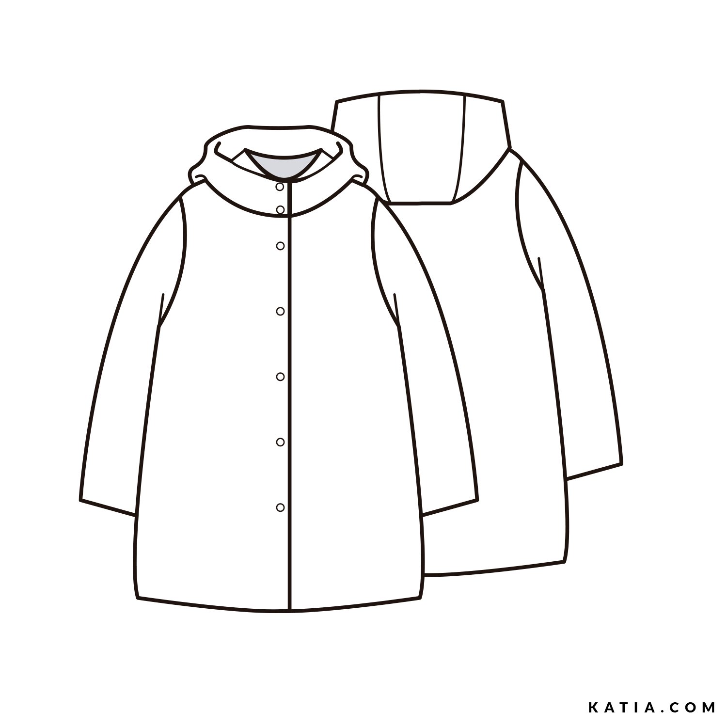 Women’s raincoat PDF sewing pattern | Katia.com