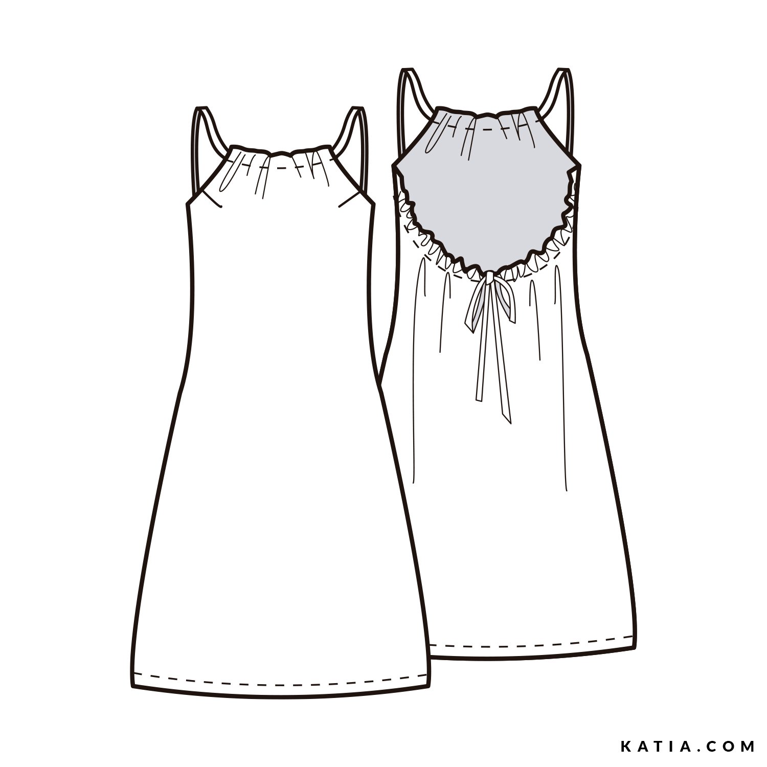 Women’s strappy dress PDF sewing pattern | Katia.com