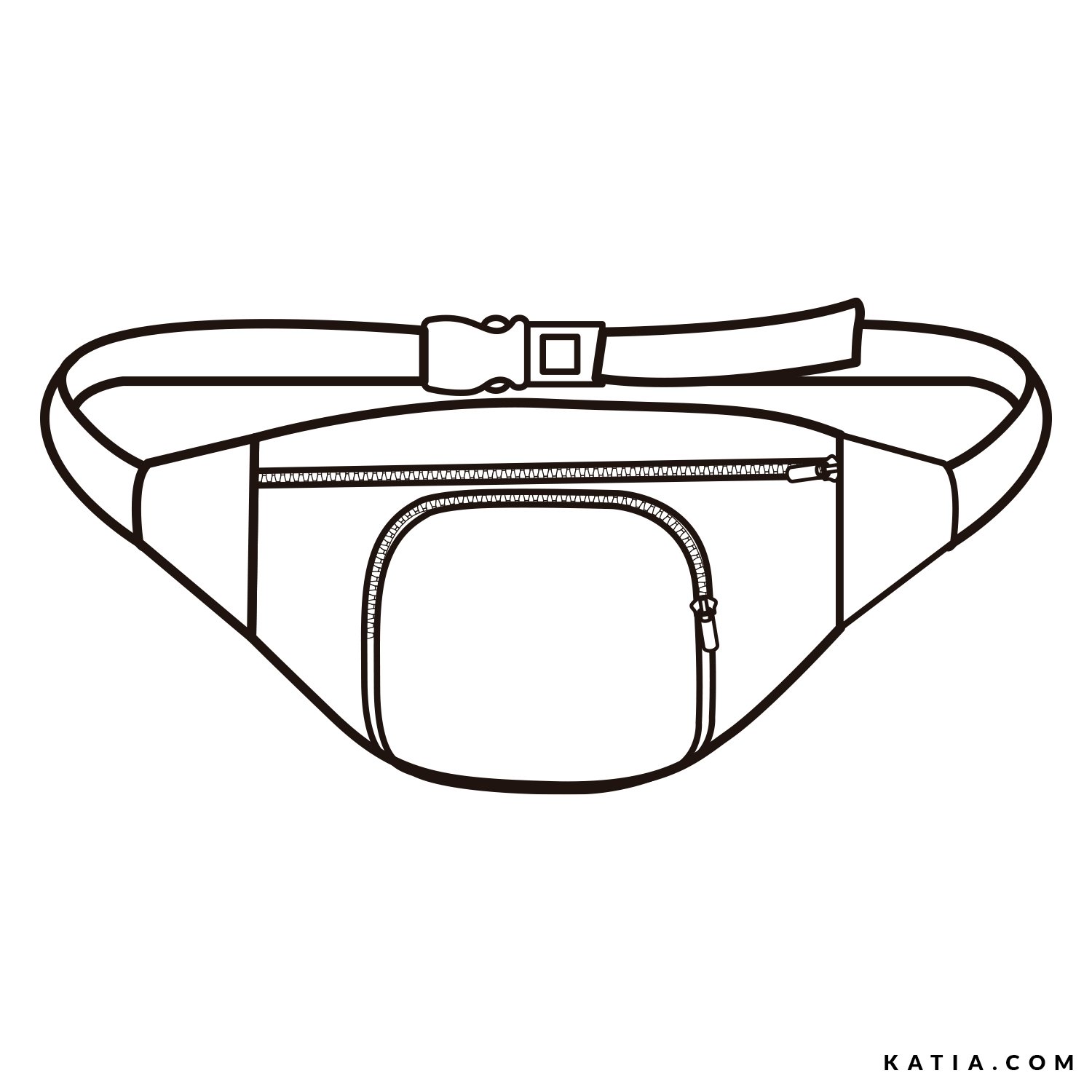 Zip-up fanny pack with pocket PDF sewing pattern | Katia.com